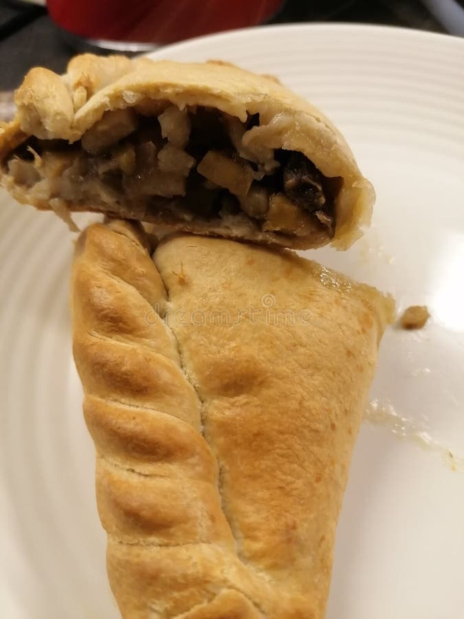 Cornish pasties cut open stock image. Image of breakfast - 212141543