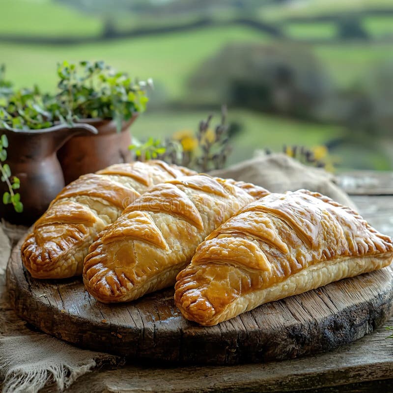 Cornish Pasties English Dish Close Up Stock Illustration - Illustration of hearty, savory: 383341340