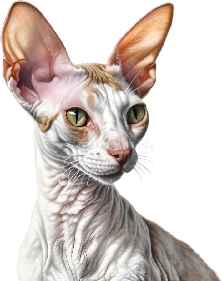 Cornish Rex Cat, Colored-pencil Sketch of a Cornish Rex Cat. AI ...