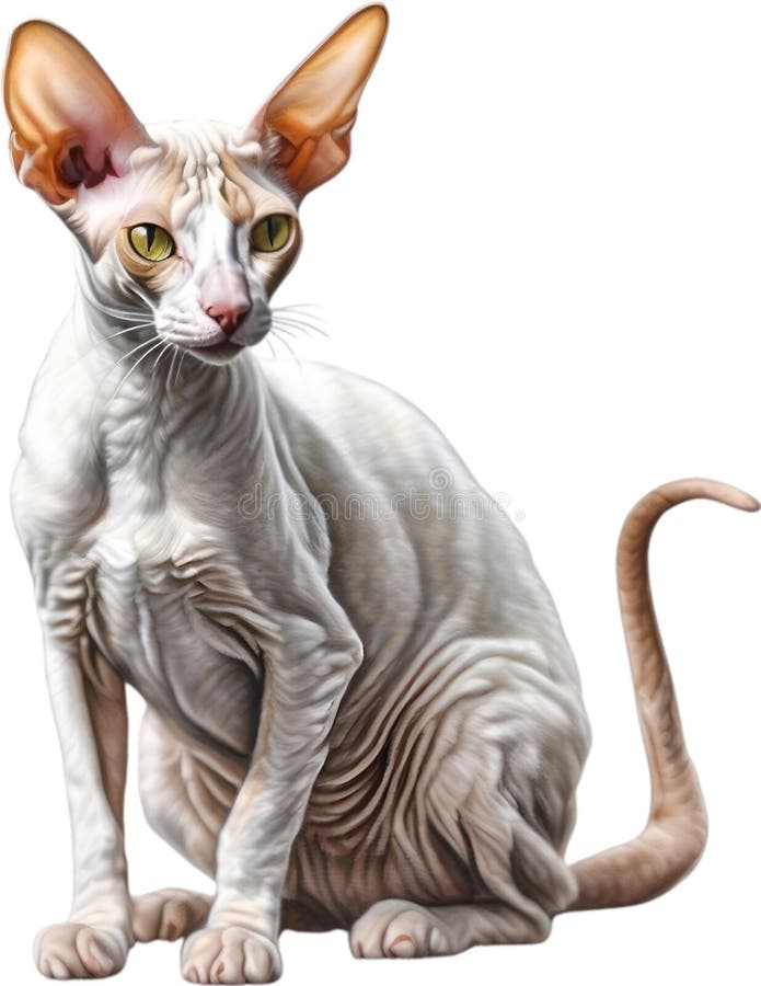 Cornish Rex Cat, Colored-pencil Sketch of a Cornish Rex Cat. AI ...