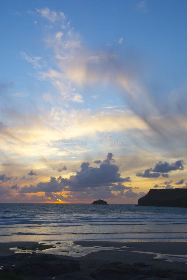 Cornish sunset 2 stock photo. Image of glow, polzeath - 42472318