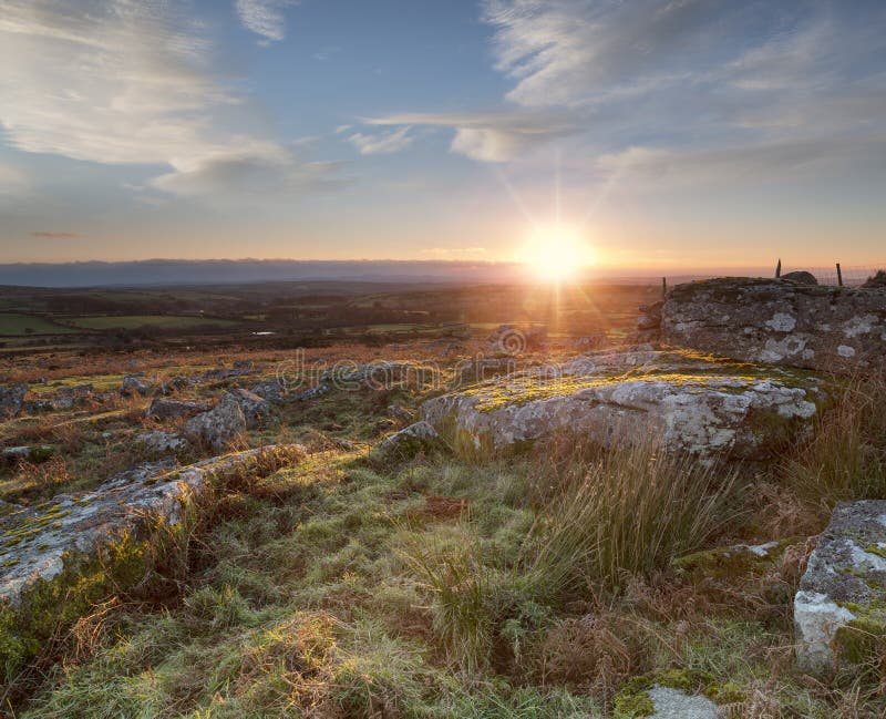 Cornish Sunset stock image. Image of moors, building - 35939989