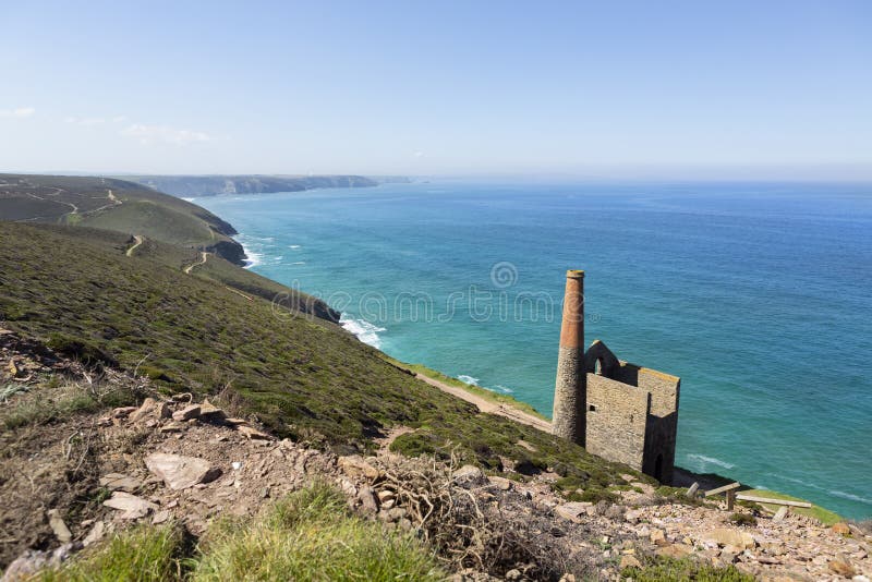 Cornish tin mine stock photo. Image of hillside, landscape - 152166792