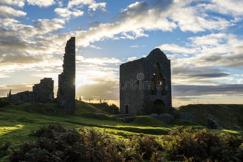 Cornish Tin Mine at Sunrise , Caradon Hill, Cornwall, UK Stock Photo ...