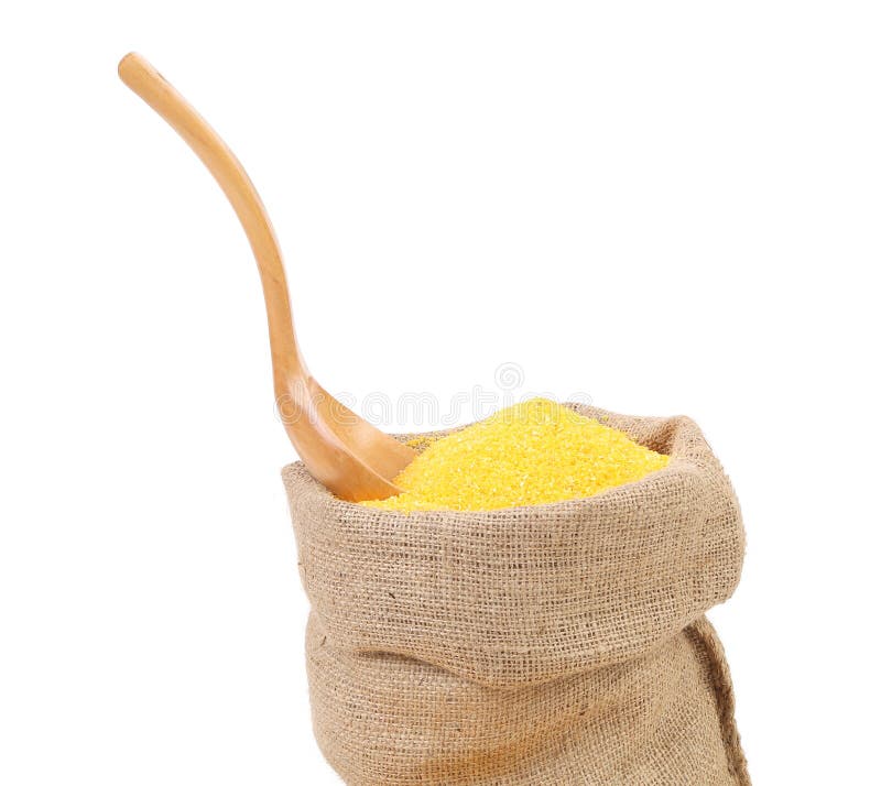A spoon of cornmeal stock photo. Image of grain, steel - 64498930