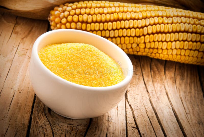 Cornmeal and dry maize stock image. Image of vegetable - 89644831