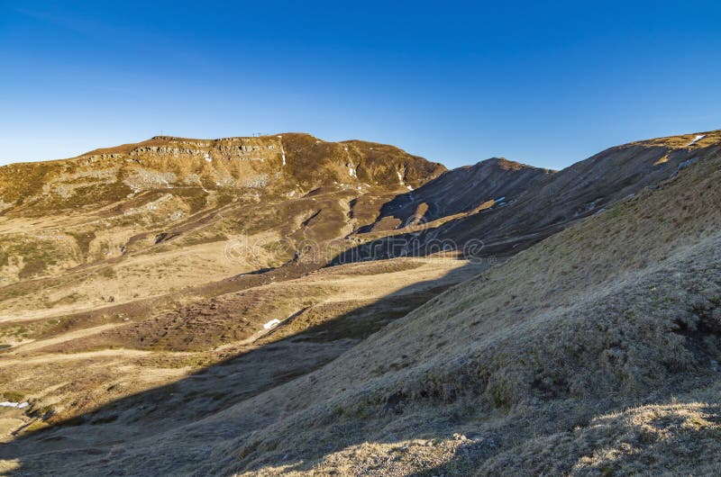 The Summit of the Mountain in January without Snow Stock Image - Image ...