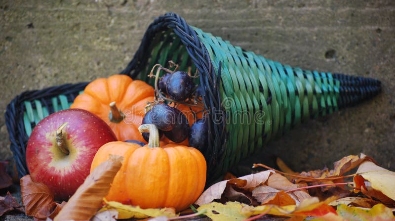Cornucopia stock image. Image of wicker, autumn, overflowing - 12663745