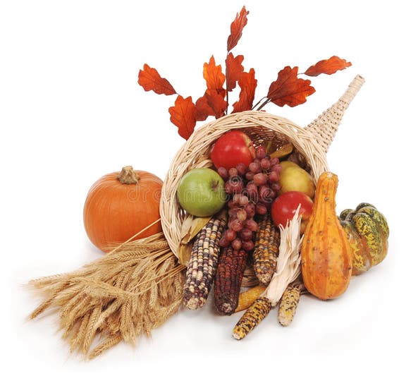 Cornucopia stock photo. Image of thanksgiving, apple, leaves - 1584206