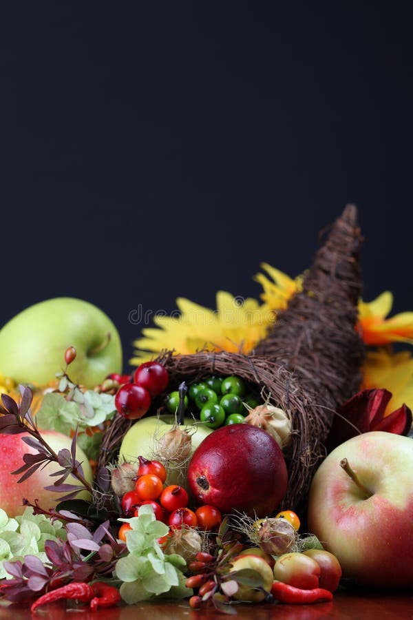Cornucopia stock image. Image of colorful, black, fruit - 26103327