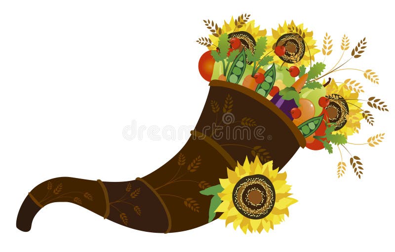 Cornucopia 2 stock vector. Illustration of vector, yellow - 360876556