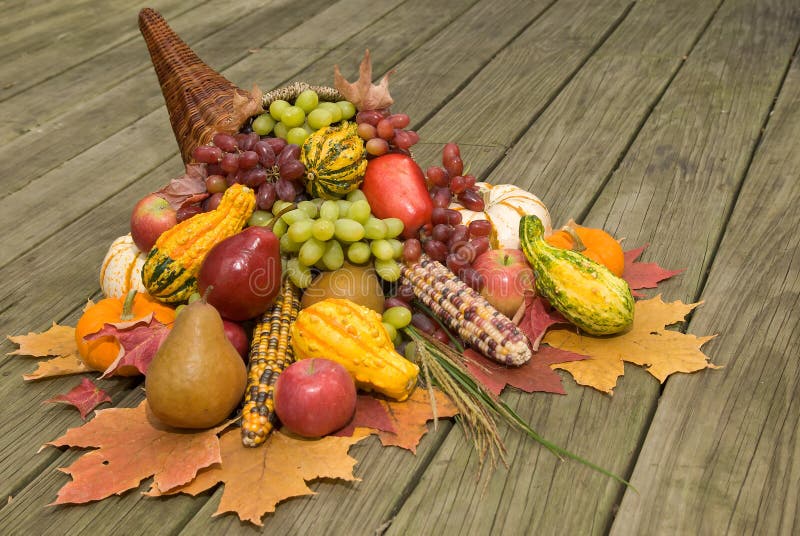 Cornucopia with Fall Harvest Stock Image - Image of floor, november ...