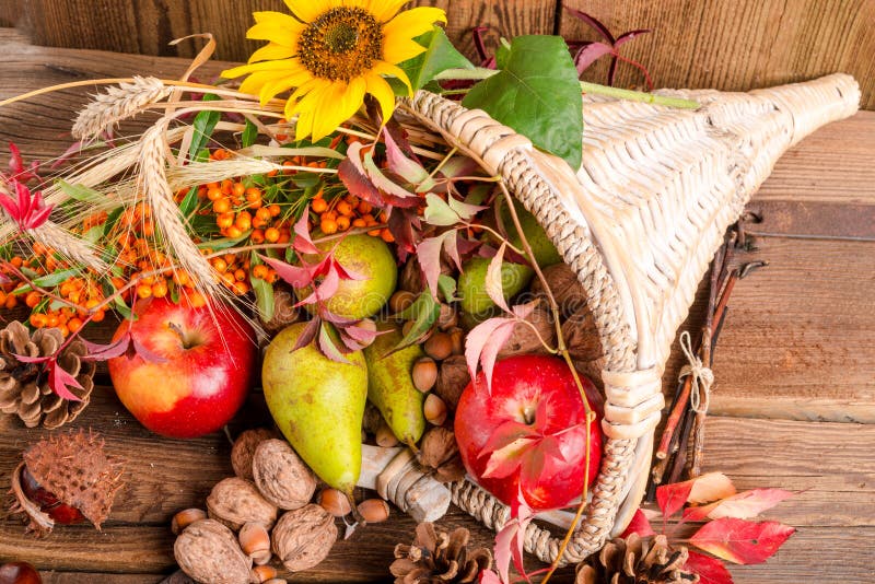 Cornucopia stock photo. Image of antique, fruit, horn - 45266326