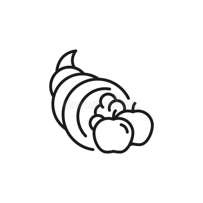 Cornucopia Icon Outline stock vector. Illustration of cupcake - 337445111