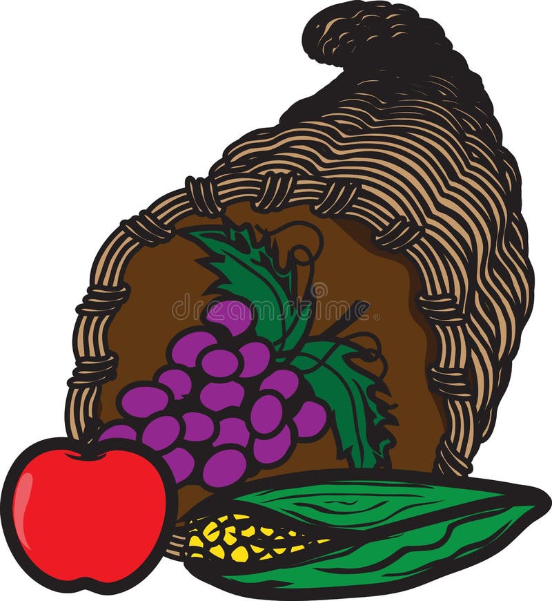 Colorful Cornucopia with Flowers Isolated Stock Vector - Illustration ...