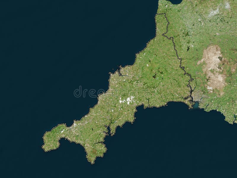 Cornwall, England - Great Britain. High-res Satellite. No Legend Stock ...