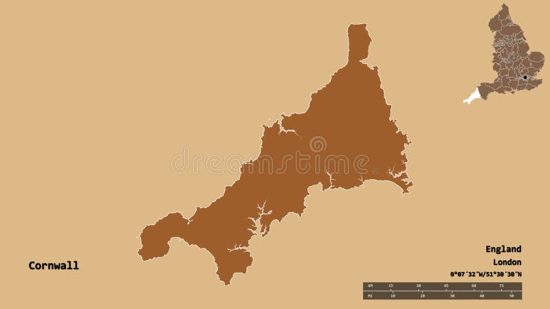 Cornwall, Administrative County of England, Zoomed. Pattern Stock ...