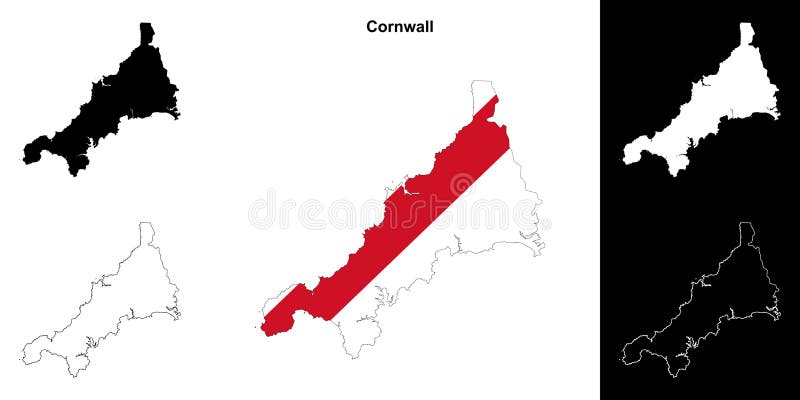 Cornwall outline map stock vector. Illustration of united - 323768233