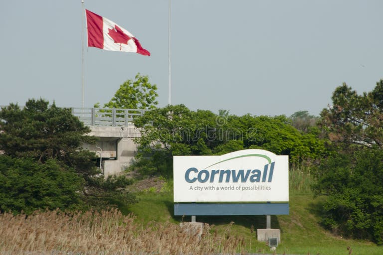Cornwall City Sign - Canada Editorial Stock Image - Image of blue ...