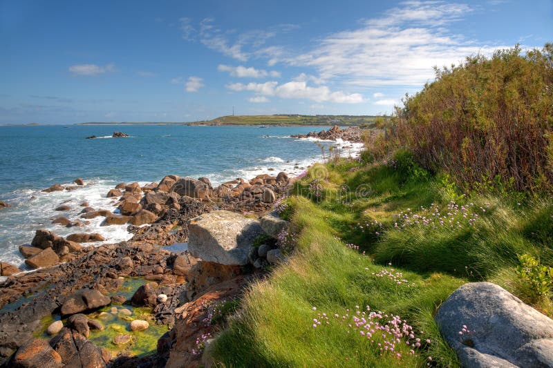 Cornwall Coastline in Summer, England. Stock Image - Image of pebbles ...