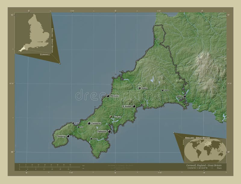 Cornwall, England - Great Britain. Wiki. Labelled Points of Citi Stock ...