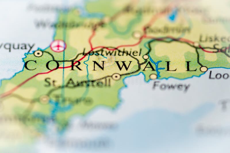 Cornwall, England Highlighted on a World Map Stock Image - Image of ...