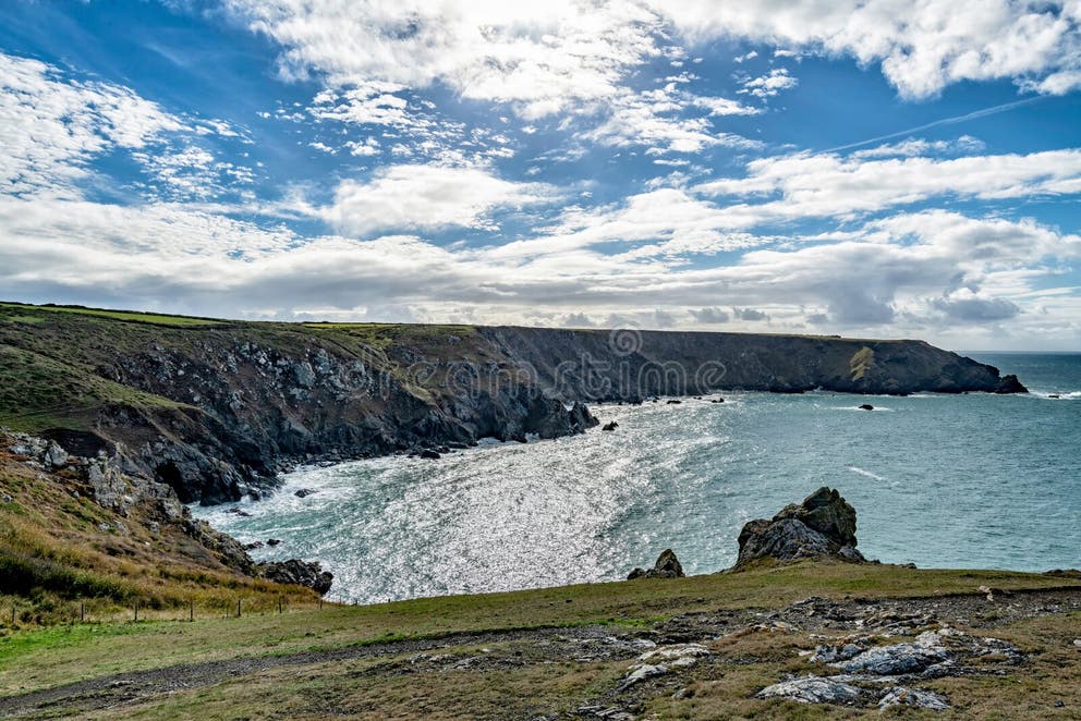Cornwall Lizard Peninsular and Cornish Coastal Footpath Stock Image ...