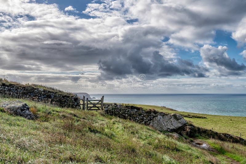 Cornwall Lizard Peninsular and Cornish Coastal Footpath Stock Image ...
