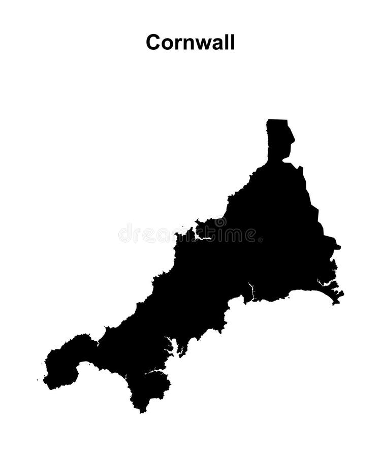 Cornwall outline map stock vector. Illustration of template - 360361553