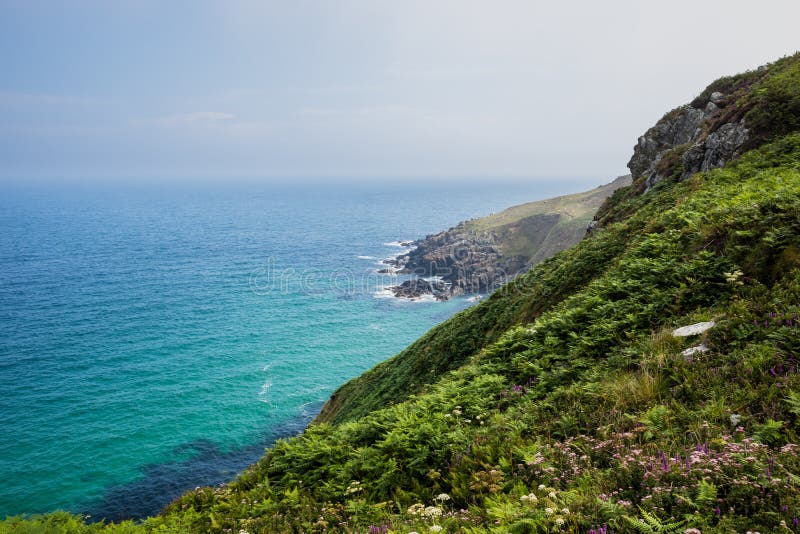 Cornwall, UK. Seaview Along the Coastal Path. between St. Ives and ...