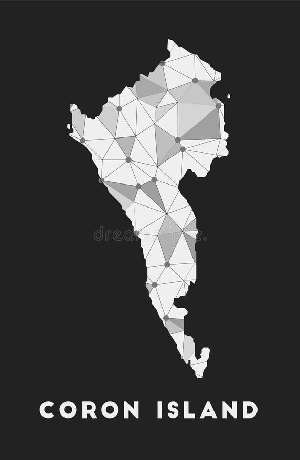 Coron Island - Communication Network Map of. Stock Vector ...