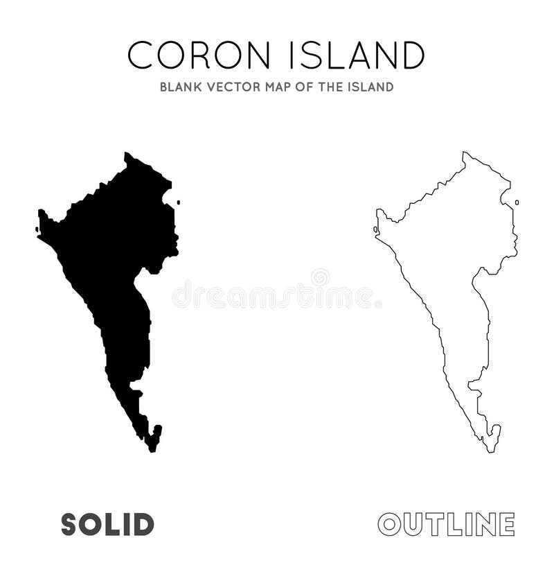 Coron Island map. stock vector. Illustration of black - 154899138