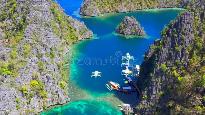 Coron, Palawan, Philippines, Aerial View of Beautiful Lagoons and ...