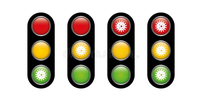Corona Covid19 Virus Scale Alert Levels Traffic Light Colors Green ...