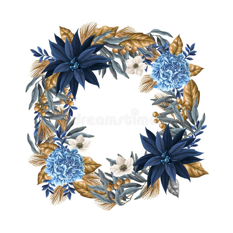 Corona Azul Con Elementos Dorados. Vector Ilustración del Vector ...