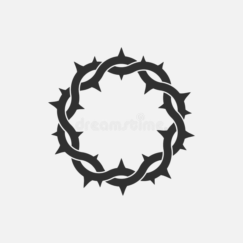 Corona De Espinas Icono. Dios Viernes. Ilustración Vectorial ...