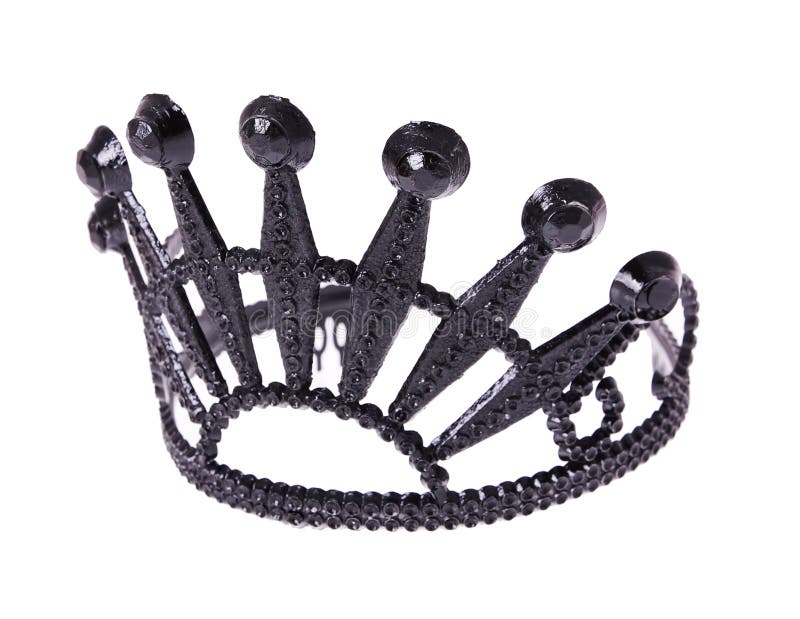 Corona Negra Aislada En Blanco Imagen de archivo - Imagen de nobleza ...