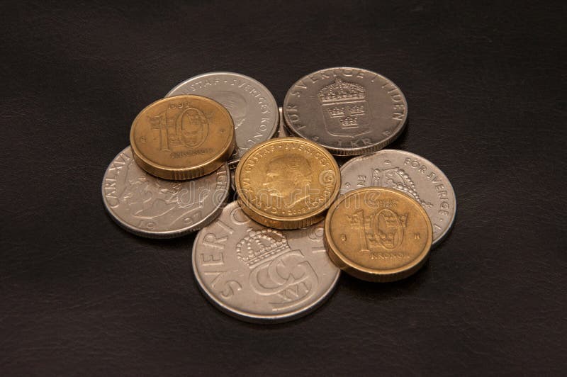 Corona Sueca De Las Monedas Foto de archivo - Imagen de dinero, cuero ...