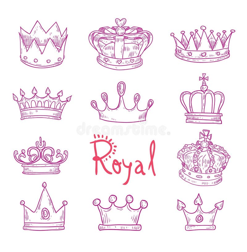 Corona, Vector Dibujado Mano Del Vector Ilustración del Vector ...