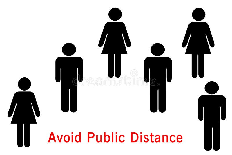 Corona Virus Avoid Public Distance Stock Illustration - Illustration of ...