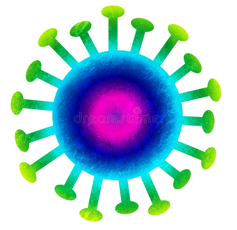 Corona Virus or Bacteria, Rainbow Stock Illustration - Illustration of ...