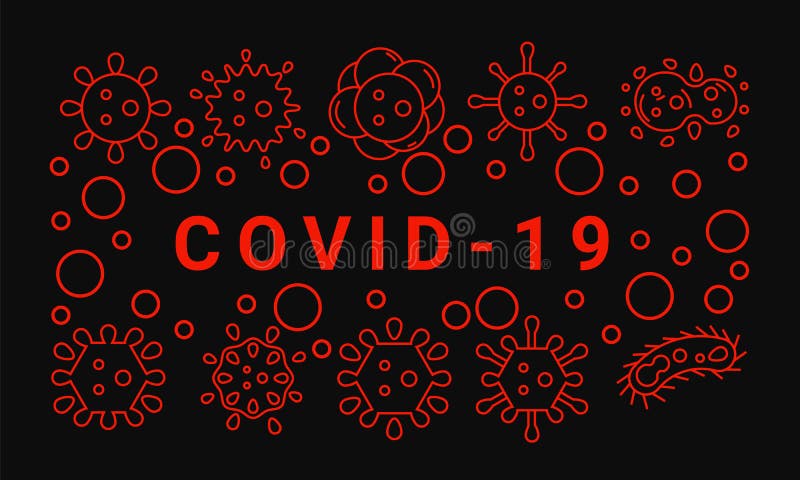 Corona Virus Banner Template Line Art Stock Illustration - Illustration ...