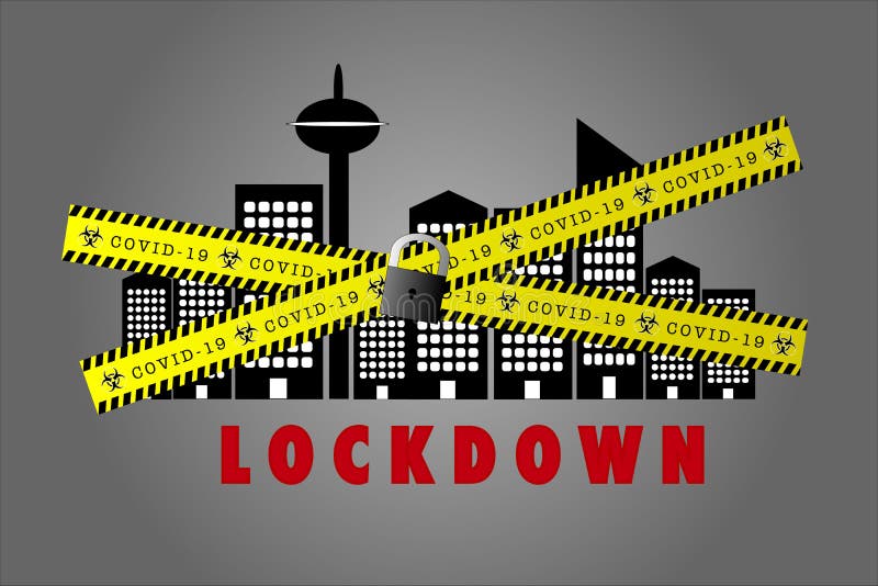 Corona Lockdown Round Logo or Badge Vector Design Illustration. Corona ...