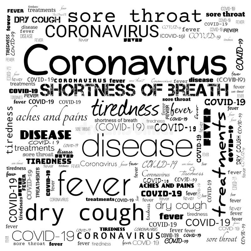 Corona Virus Covid-19 Word Art, Word Cloud Illustration Stock ...