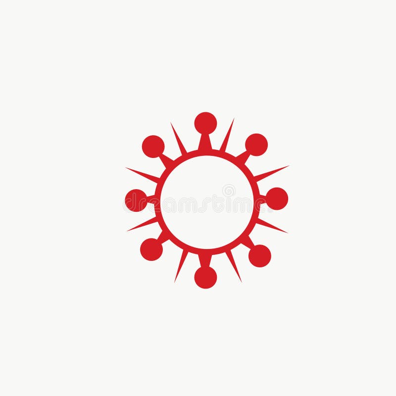 Corona Virus Design in Red Color and White Background Stock ...