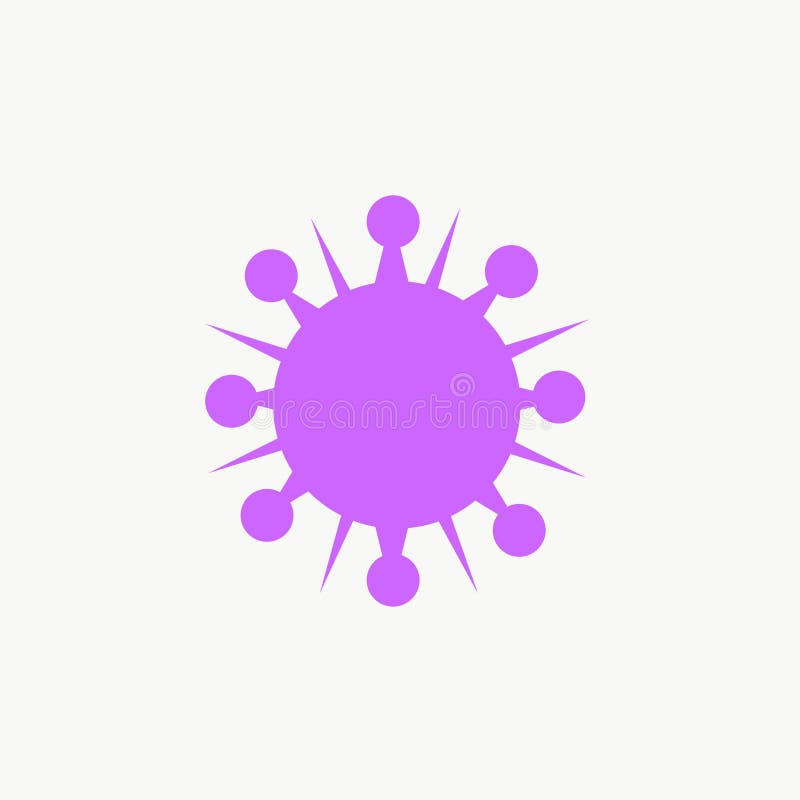 Corona Virus Design in Violet Color and White Background Stock ...