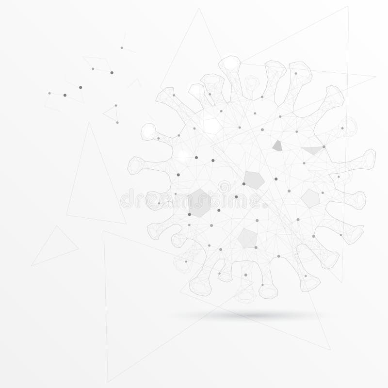 Corona Virus Digitally Drawn in Low Poly Triangle Shape Stock Vector ...