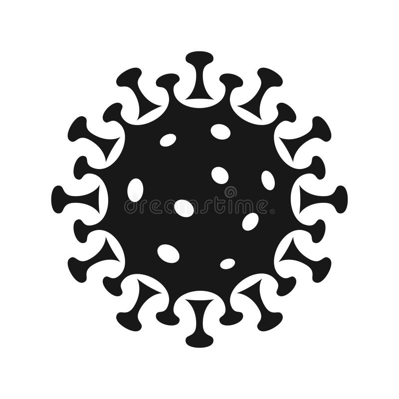 Corona Virus Flat Style Black Vector Icon. Stock Vector - Illustration ...