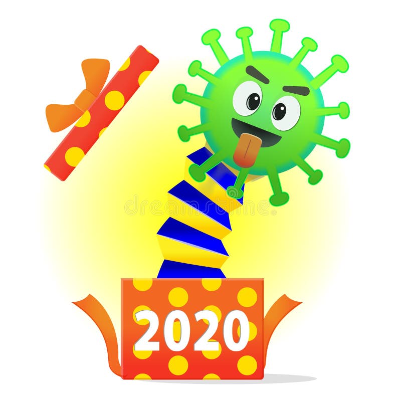 Corona Virus Gift Box Present 2020 Stock Vector - Illustration of gift ...