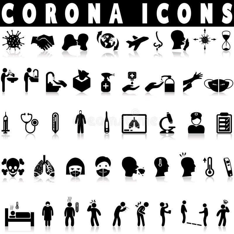 Corona virus icons. stock vector. Illustration of laboratory - 179221294